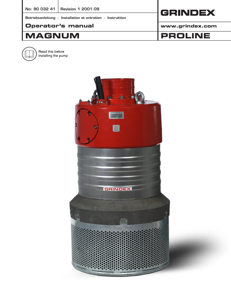 Operator Manual Magnum | PDF | Electric Motor | Pump