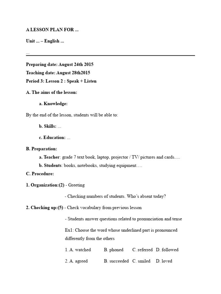 A Lesson Plan | Download Free PDF | Human Communication | Learning