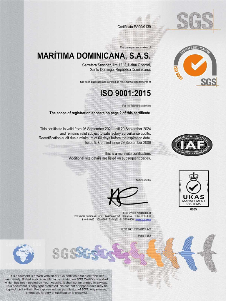 Iso 9001 - 2015 (2021-2024) | PDF