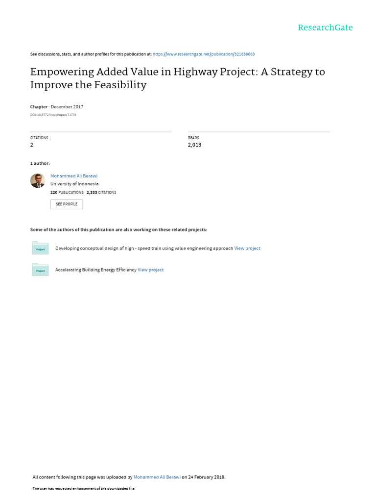 Empowering Added Value in Highway Project A Strate | PDF