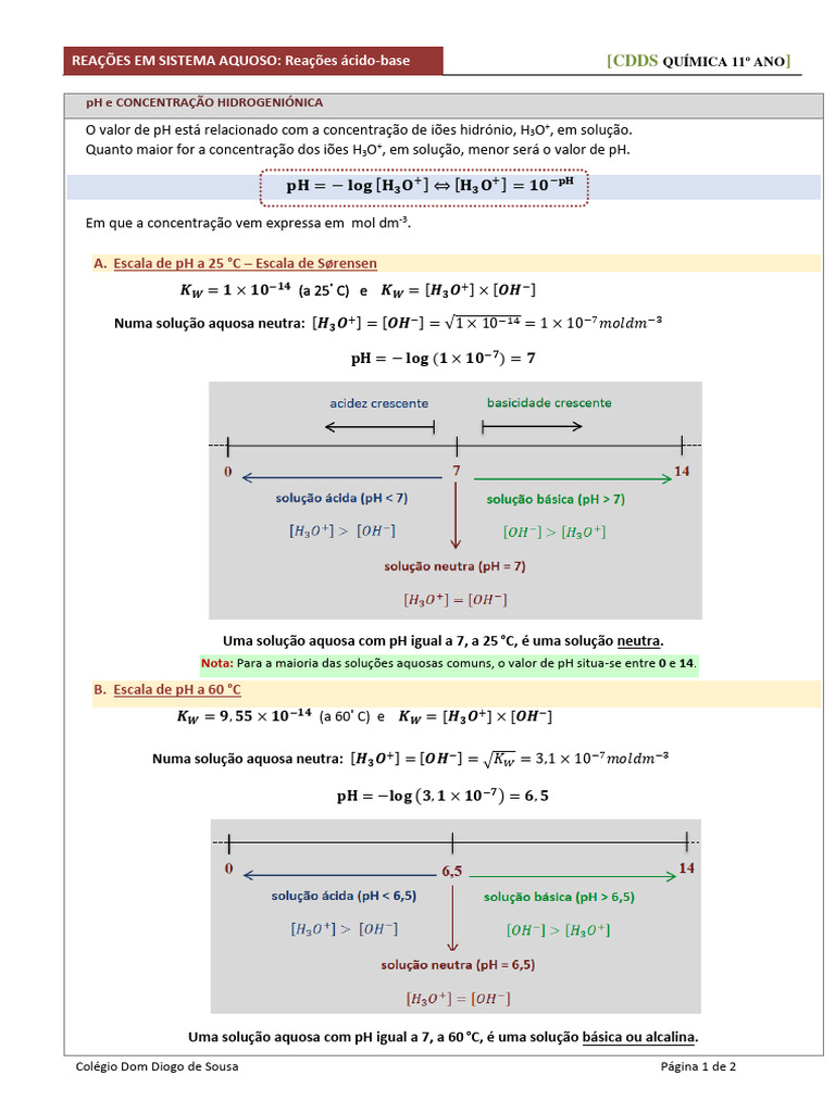 PH e Escala de PH | PDF | Ph | Química Analítica