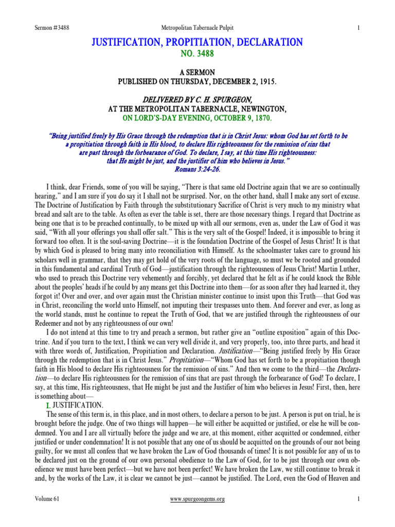#3488 - Justification, Propitiation, Declaration | PDF | Justification (Theology) | Sin