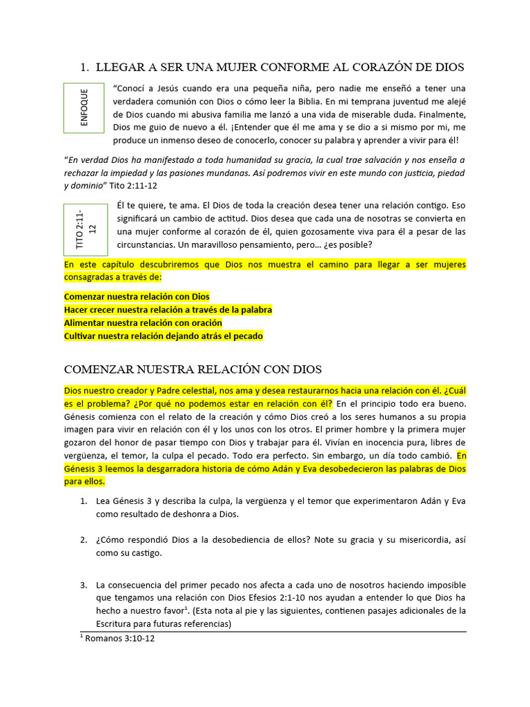 La Mujer Segun Tito Cap 1 | PDF | Oración | Pecado