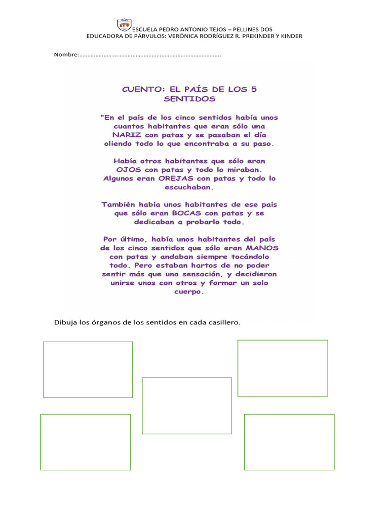 Cuento sobre los cinco sentidos para niños | PDF