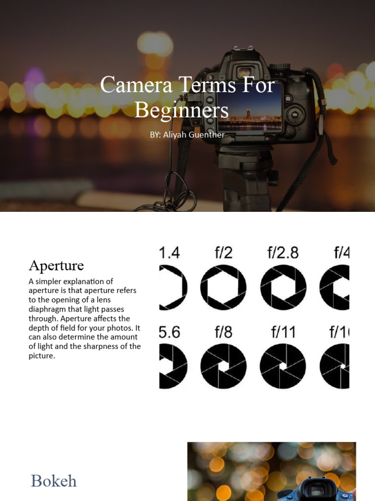 Camera Terms For Beginners | PDF | Camera | Shutter Speed