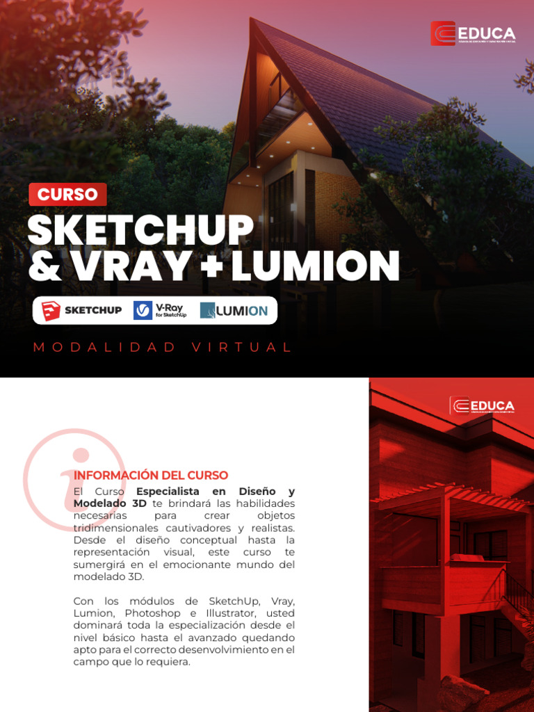Brochure Sketchup & Vray + Lumion (1) | PDF | Adobe Photoshop | Sketch Up