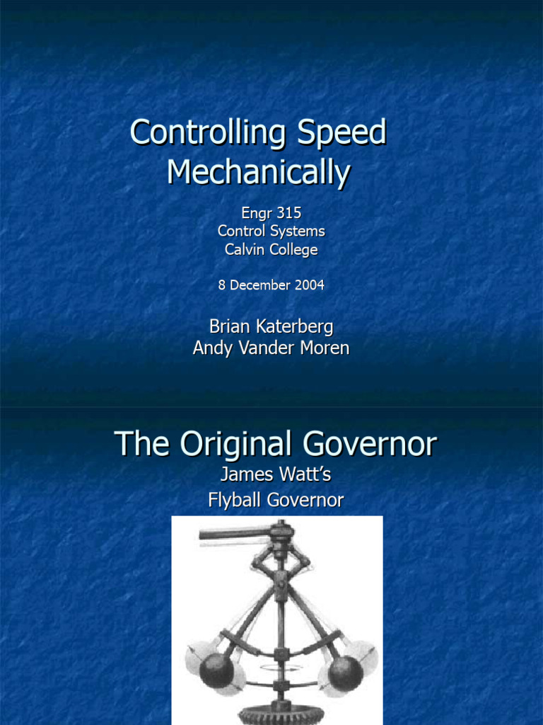 Engineering Speed Control Systems | PDF | Machines | Mechanical Engineering