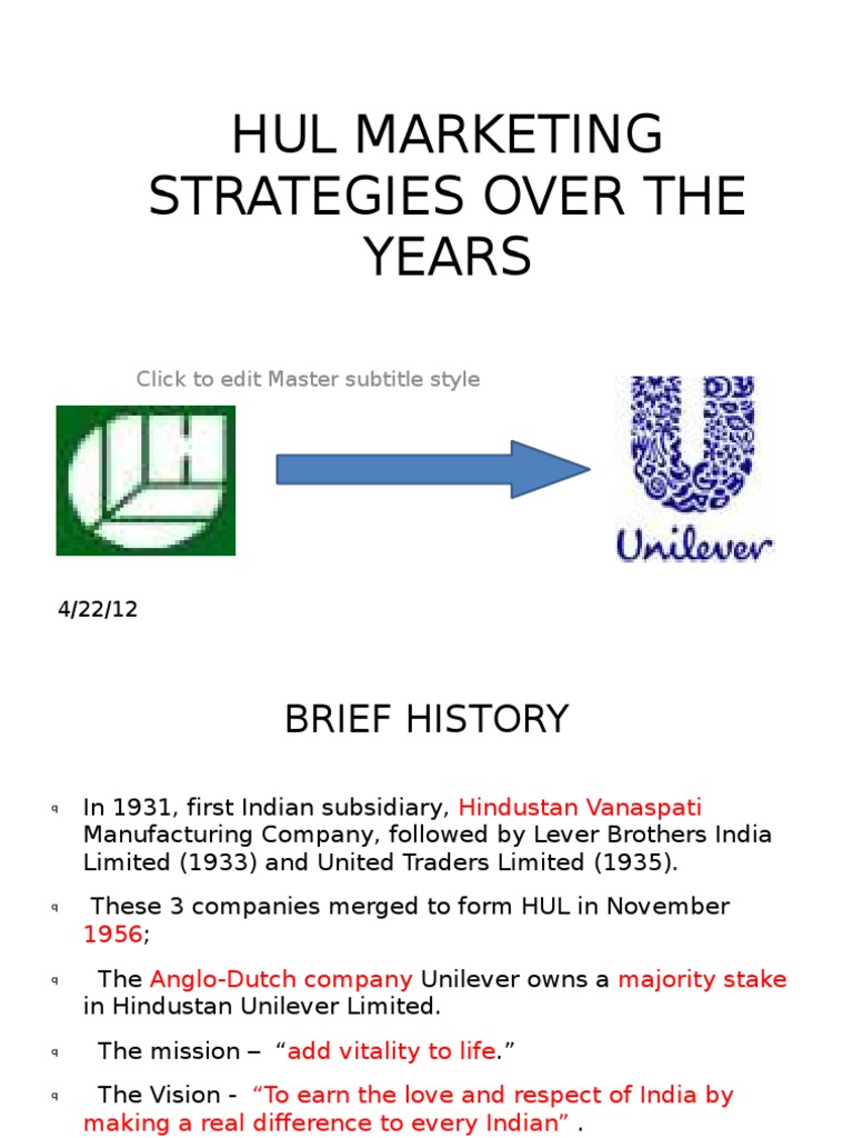 Hul Marketing Starategies Over The Years | PDF | Unilever | Business