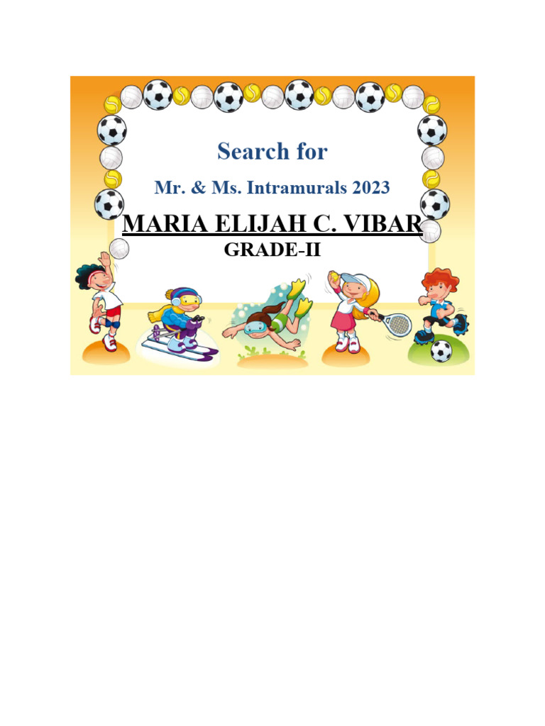 Mr And Ms Intrams Pdf