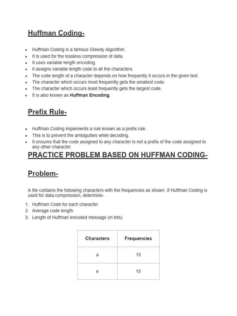 Huffman Tree | PDF | Code | Data Compression