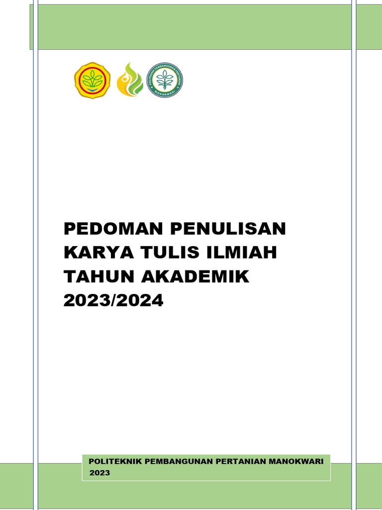 Pedoman Penulisan Karya Ilmiah Polbangtan Manokwari | PDF