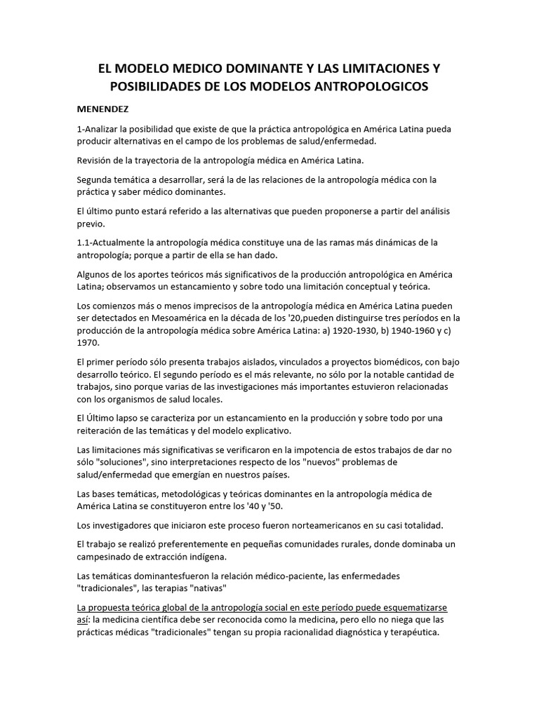 Menendez | PDF | Antropología | Medicina