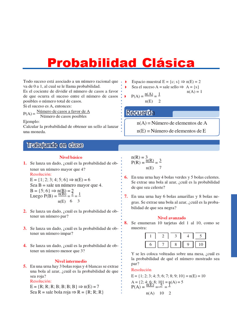 LIBRO 4 Probabilidad-Clásica | PDF | Probabilidad | Matemáticas