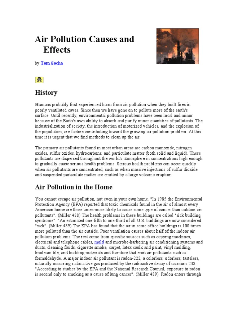 Air Pollution Causes and Effects | PDF | Air Pollution | Smog