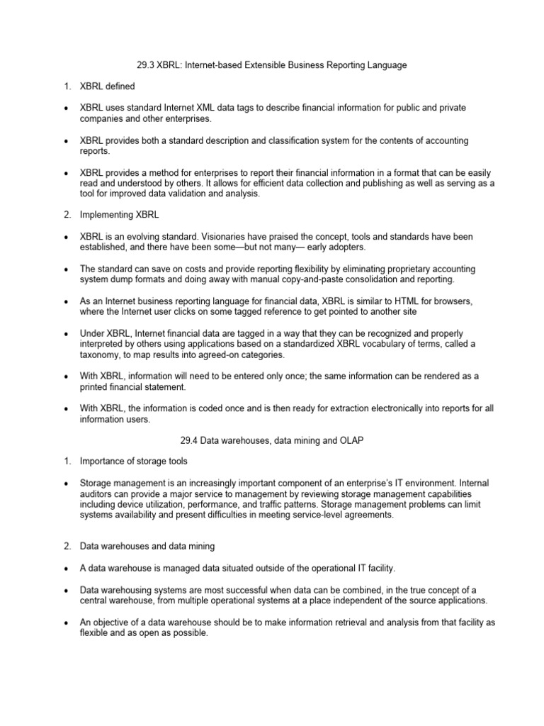 Audit1a Summary CAA & XBRL | PDF