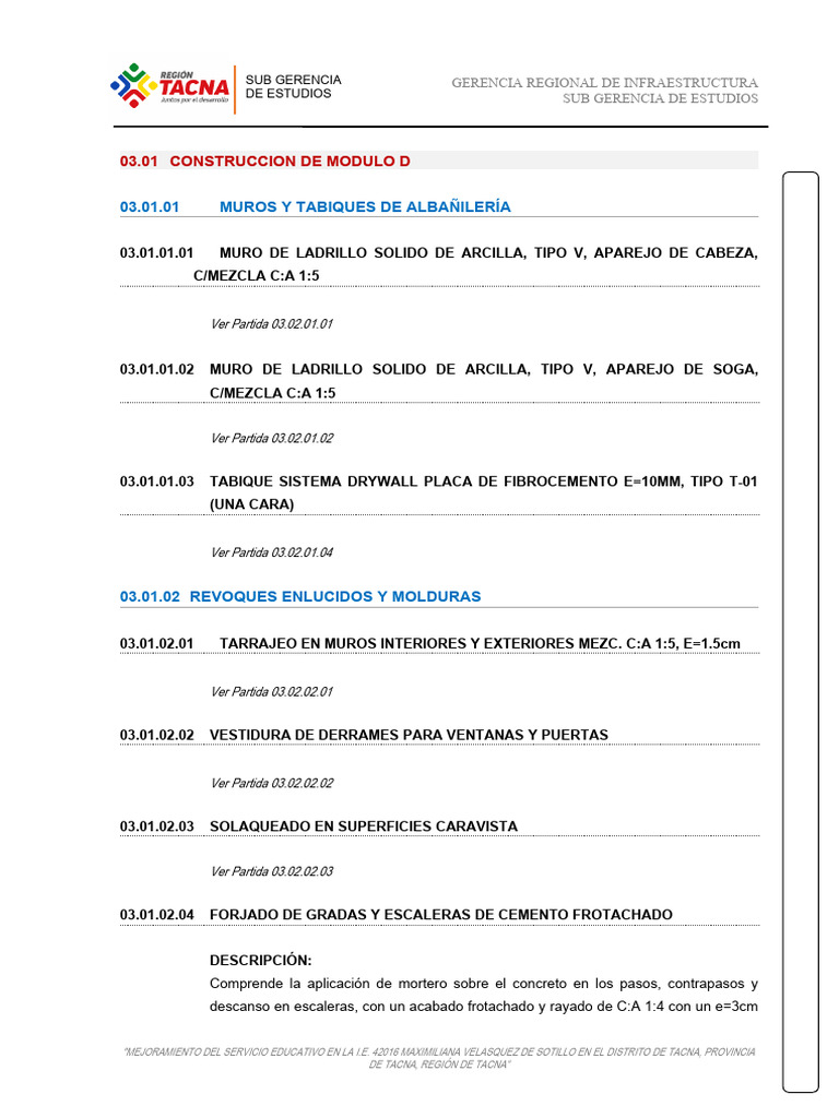 04 Especificaciones Tecnicas Arquitectura - Modulo D | PDF | Carpintería | Tornillo