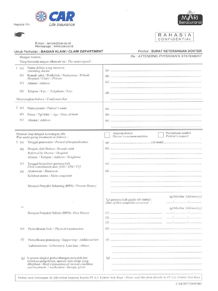 Car Death Claim Surat Keterangan Dokter Pdf
