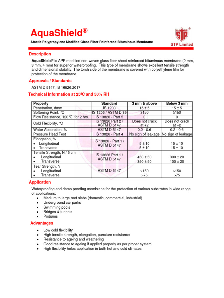 Aqua Shield | PDF | Building Technology | Chemistry