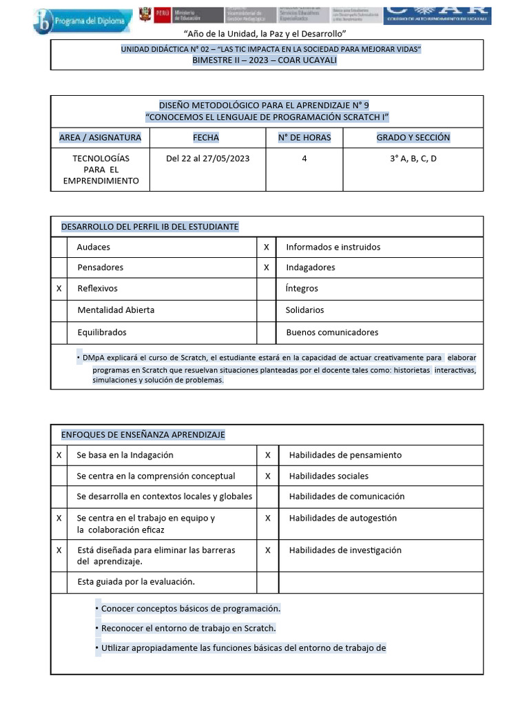 DMPA _09_“CONOCEMOS EL LENGUAJE DE PROGRAMACIÓN SCRATCH I”.pdf | PDF | Scratch (lenguaje de ...