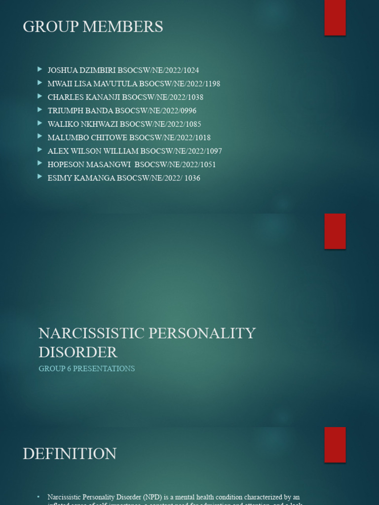 Narcissistic Personality Disorder | PDF | Mental Health | Abnormal Psychology