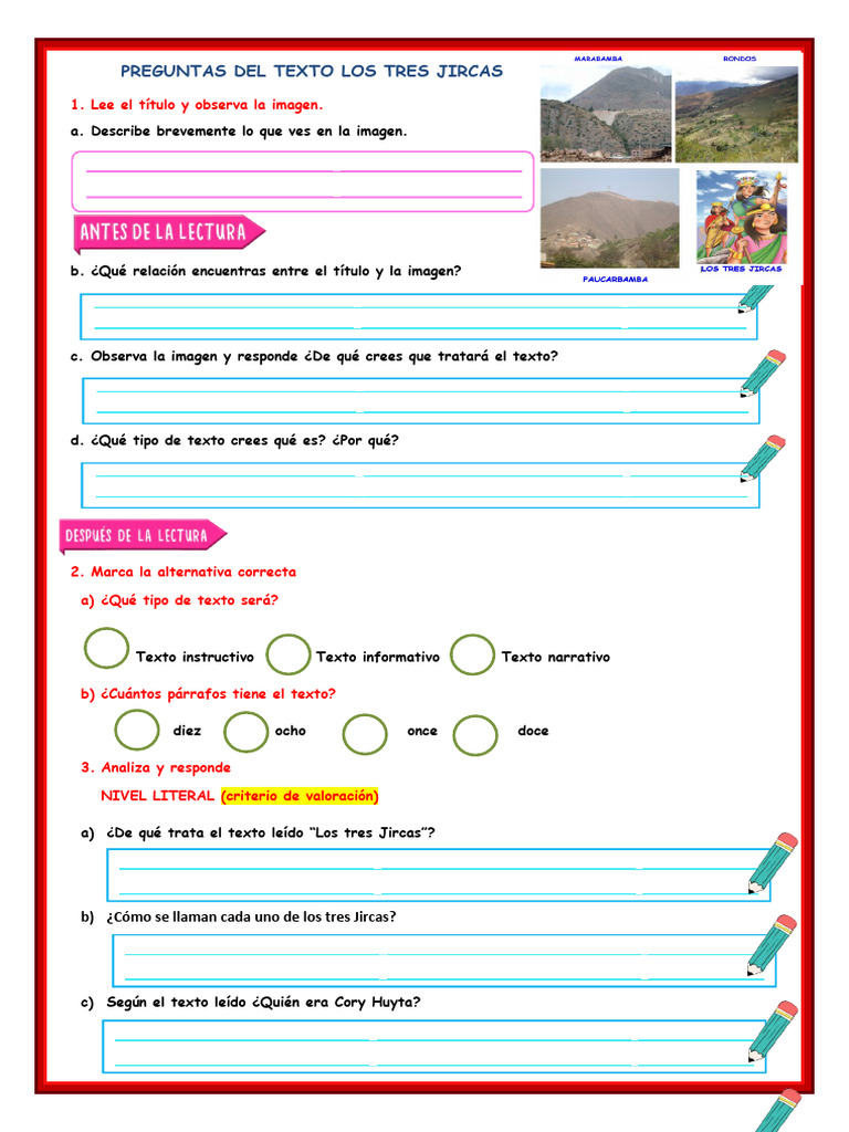 Preguntas Texto 2 - Los Tres Jircas | PDF