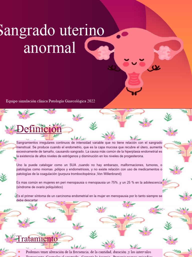 SANGRADO UTERINO ANORMAL | PDF | La salud de la mujer | Medicina