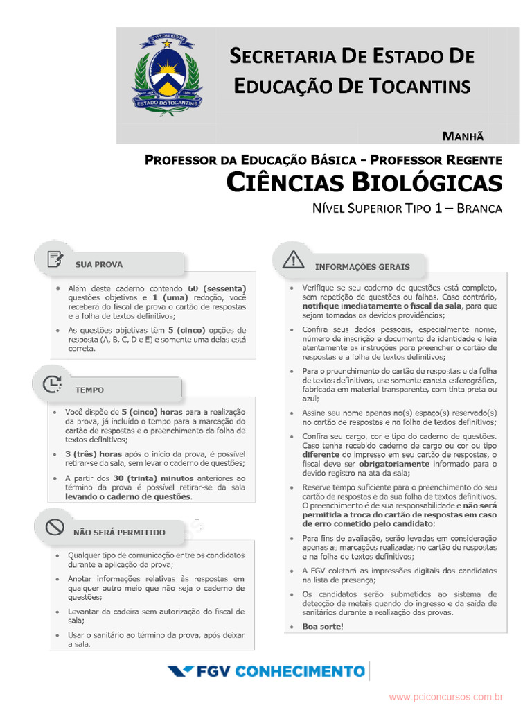 Prova FGV Biologia | PDF | Technology & Engineering