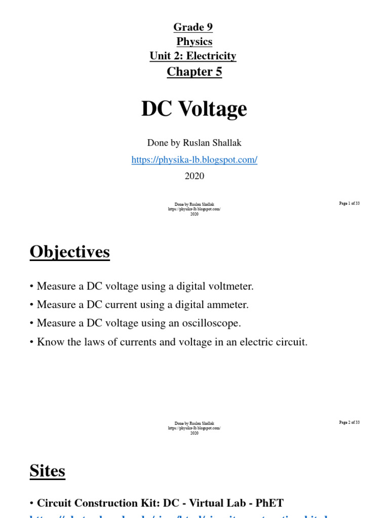 Chapter 5 DC Voltage PDF | PDF | Voltage | Series And Parallel Circuits