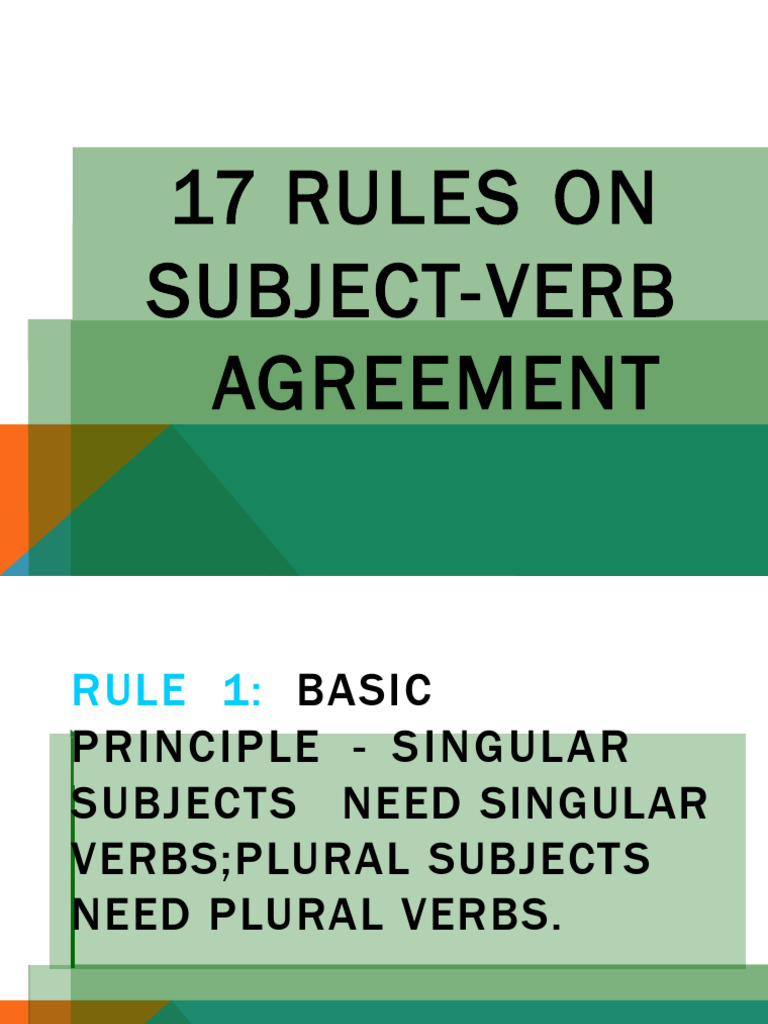Subject Verb Agreement | Download Free PDF | Grammatical Number | Plural