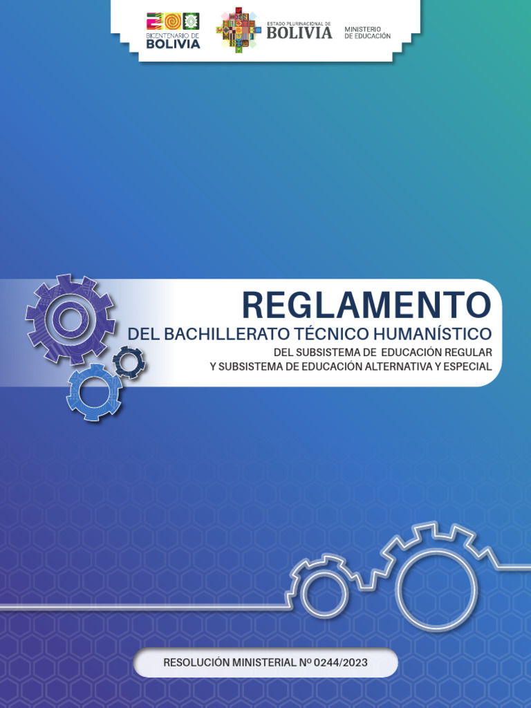 Reglamento-Bachillerato Tecnico Hunistico Del Subsistema de Educacion Regular y Subsistema de ...