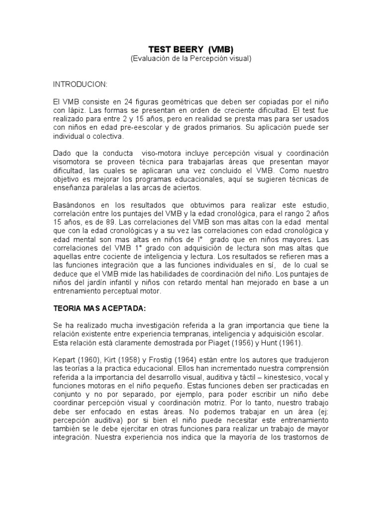 Test Beery | PDF | Triángulo | Aprendizaje