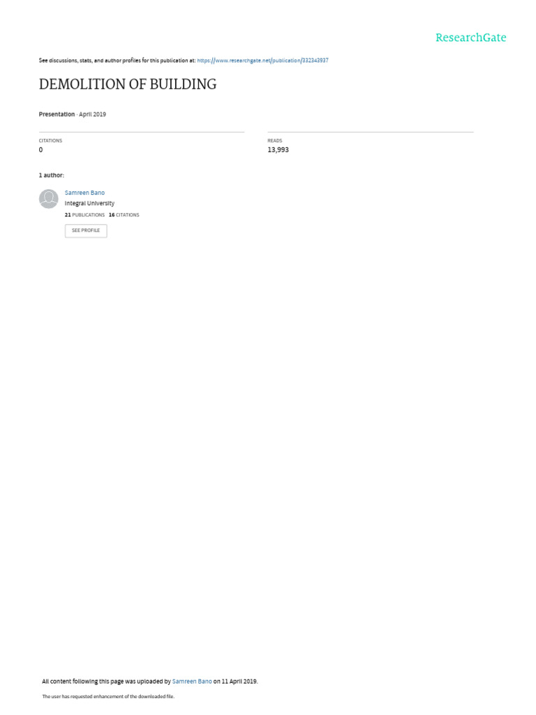 Demolition of Building | PDF | Demolition | Engineering