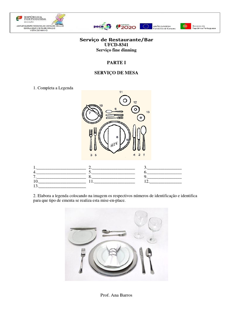 SRB - Manual de Exercicios - Mise en Place - CPH | PDF | Vinhos