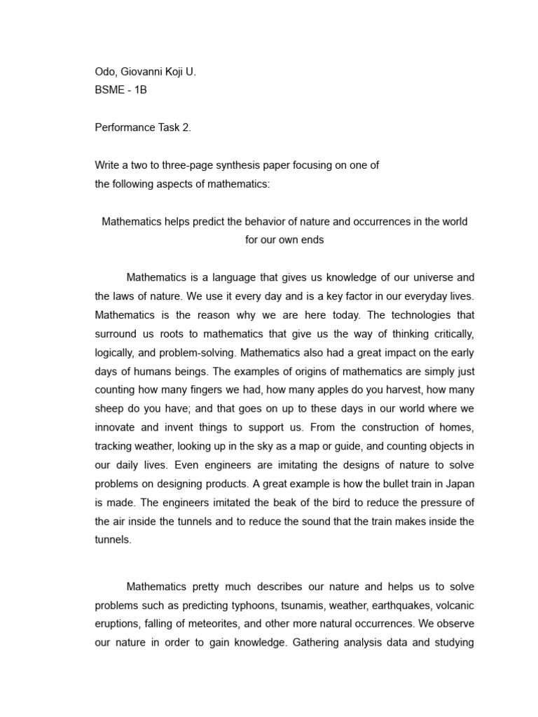 SLM No. 1 GEC 104 Week 2 - Performance Task 2 - Odo Giovanni Koji U. | PDF