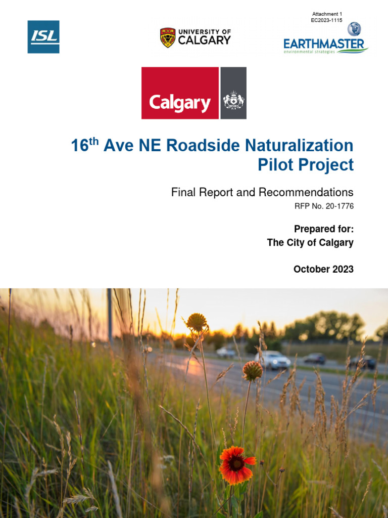 Roadside Naturalization Project Calgary | PDF | Lawn | Perennial Plant