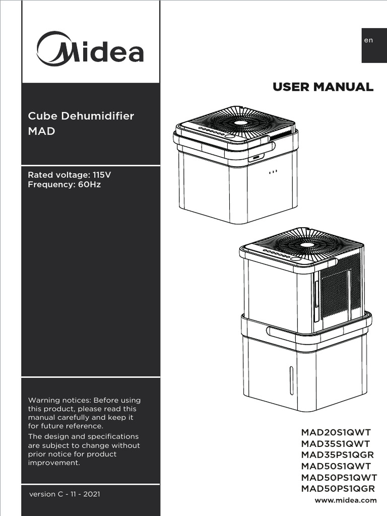 Midea Cube Dehumidifier User Manual | PDF | Ac Power Plugs And Sockets ...