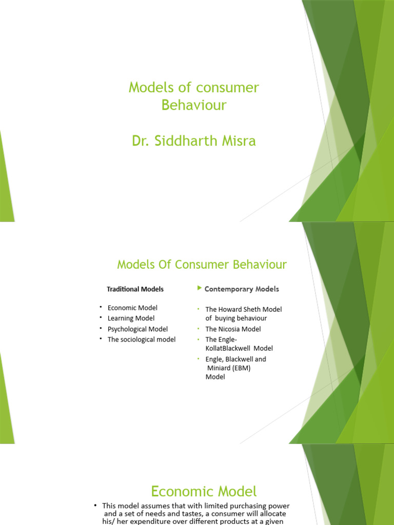 Unit 5-Models of Consumer Behaviour | PDF