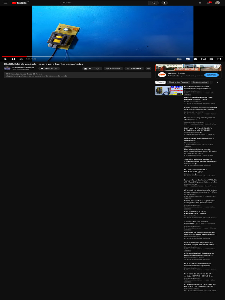 DIAGRAMA de Probador Casero para Fuentes Conmutadas - Tube | PDF