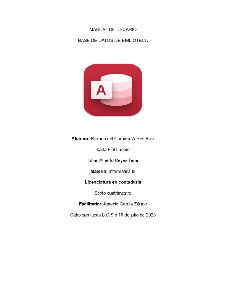 Manual De Biblioteca Pdf Gestión De Datos Software