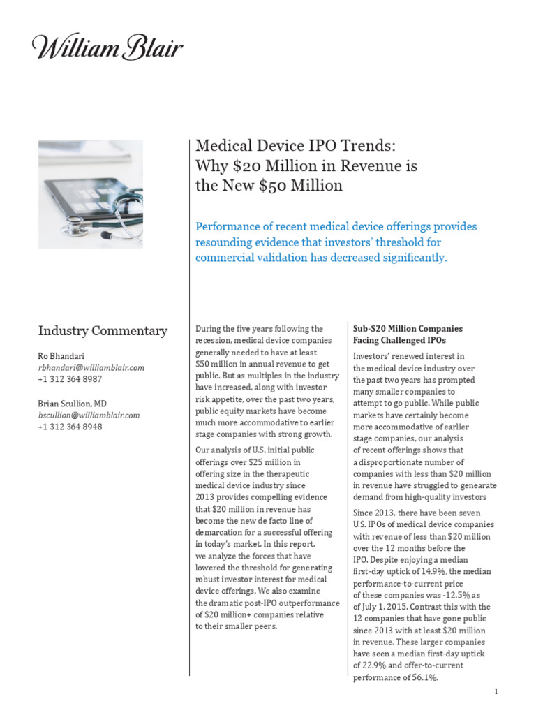 Medical Device IPO Trends | PDF