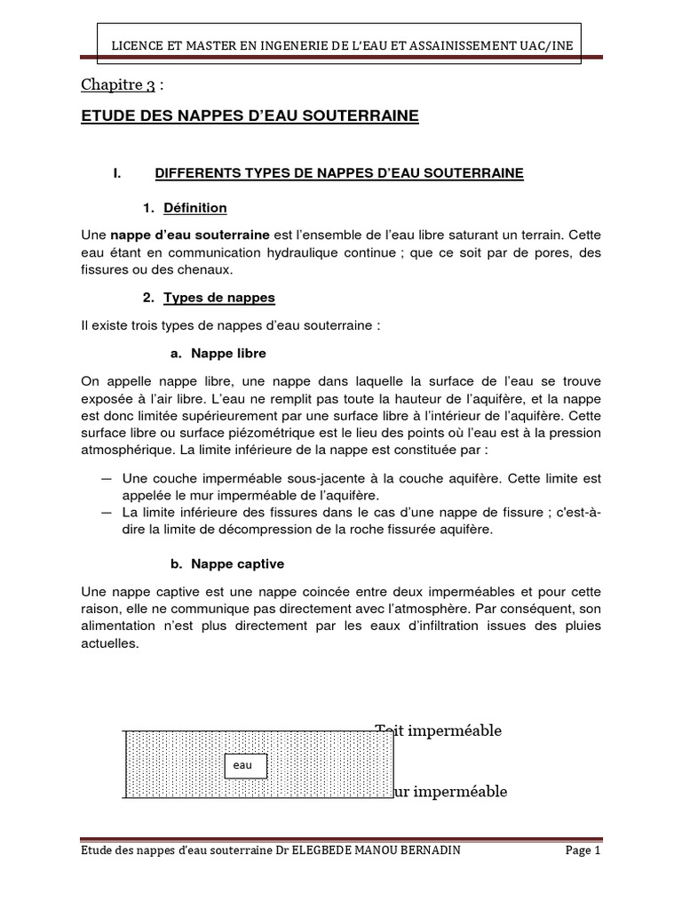 Types de nappes d'eau souterraine | PDF | Sciences et mathématiques