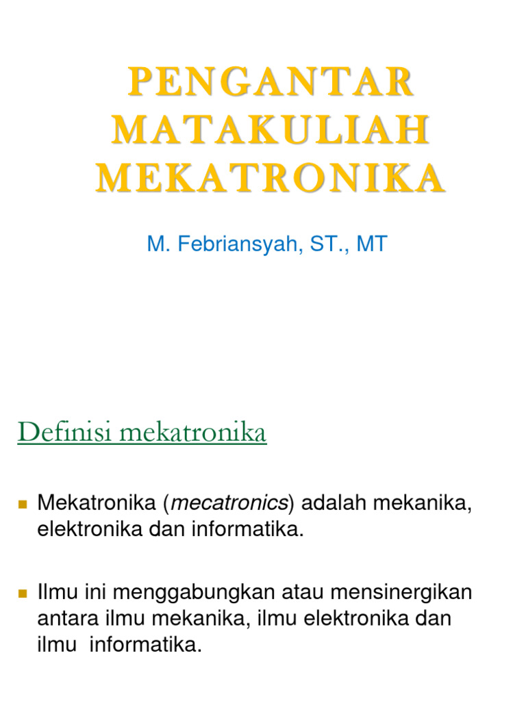 Pengantar Mekatronika | PDF