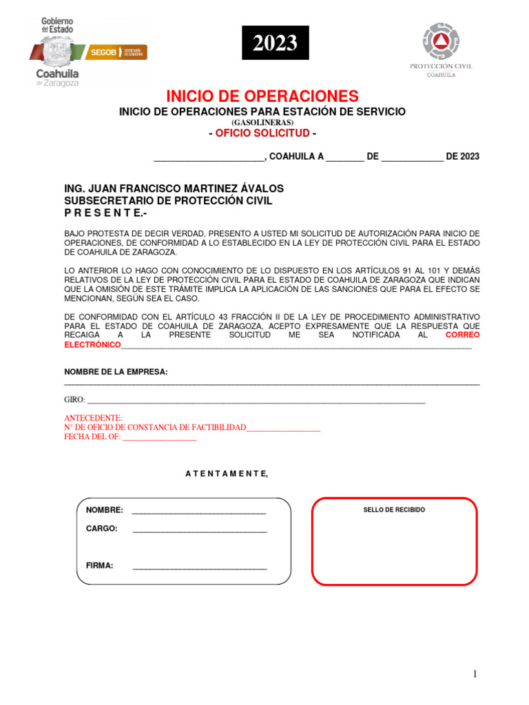 2023 Formato in Op Gasolineras | PDF