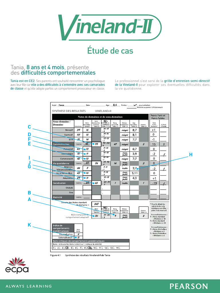 Vineland II FR Etude de Cas Can | PDF
