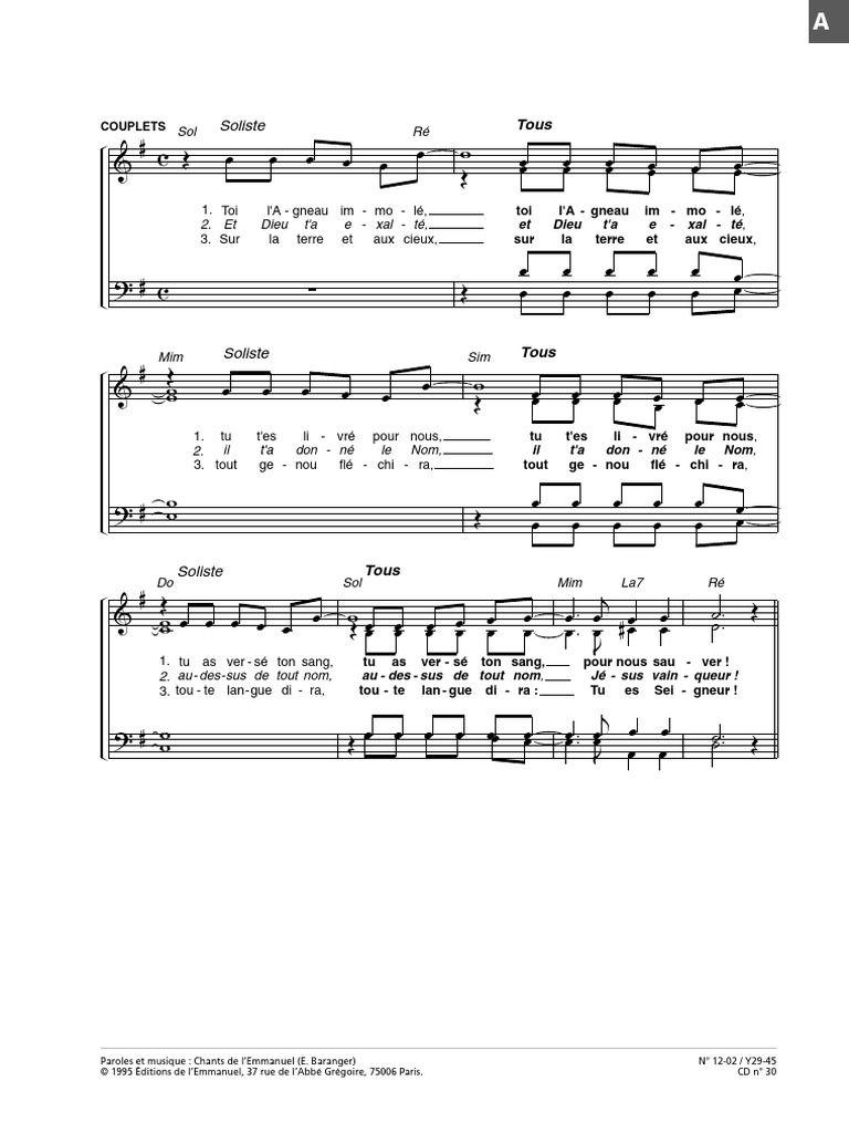 A Toi Puissance Et Gloire 2 Sur 2 | PDF