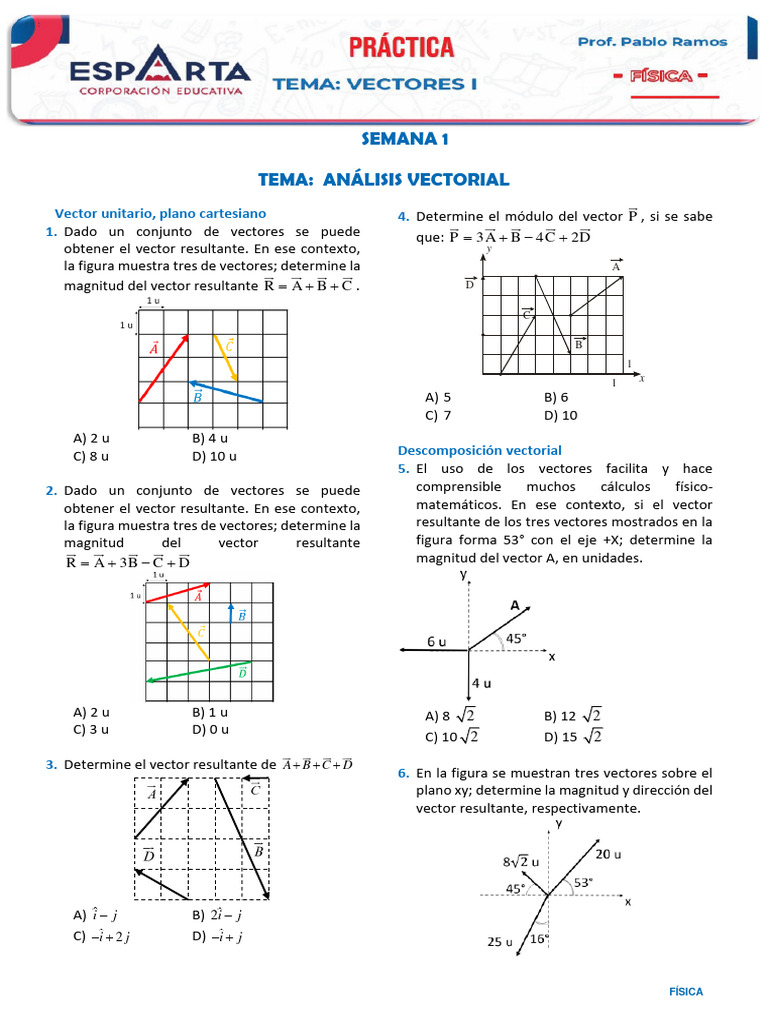 01 - Vectores 1 1 | PDF | Vector Euclidiano | Álgebra abstracta