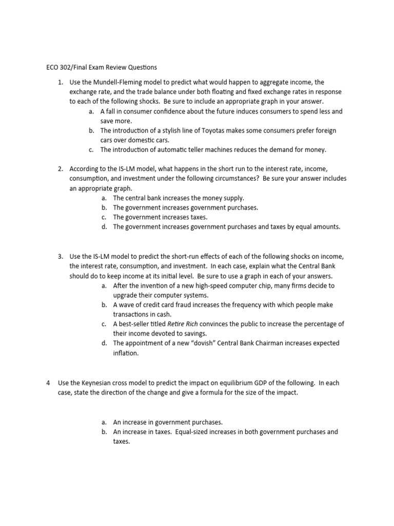 ECO 302 Final Exam Review | PDF