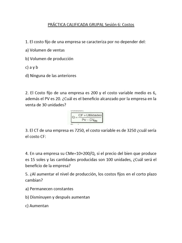 PRÁCTICA CALIFICADA GRUPAL Sesión 6 | PDF