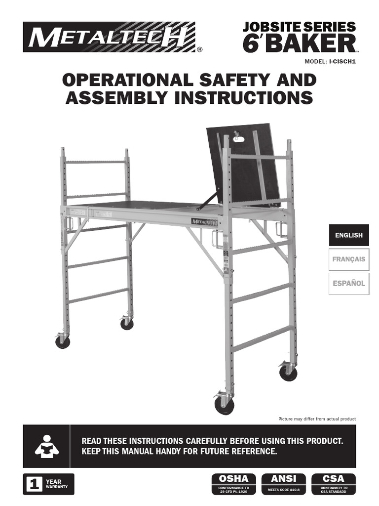 Manual Instruccion Jobsite Series 6 Baker | PDF | Scaffolding | Door