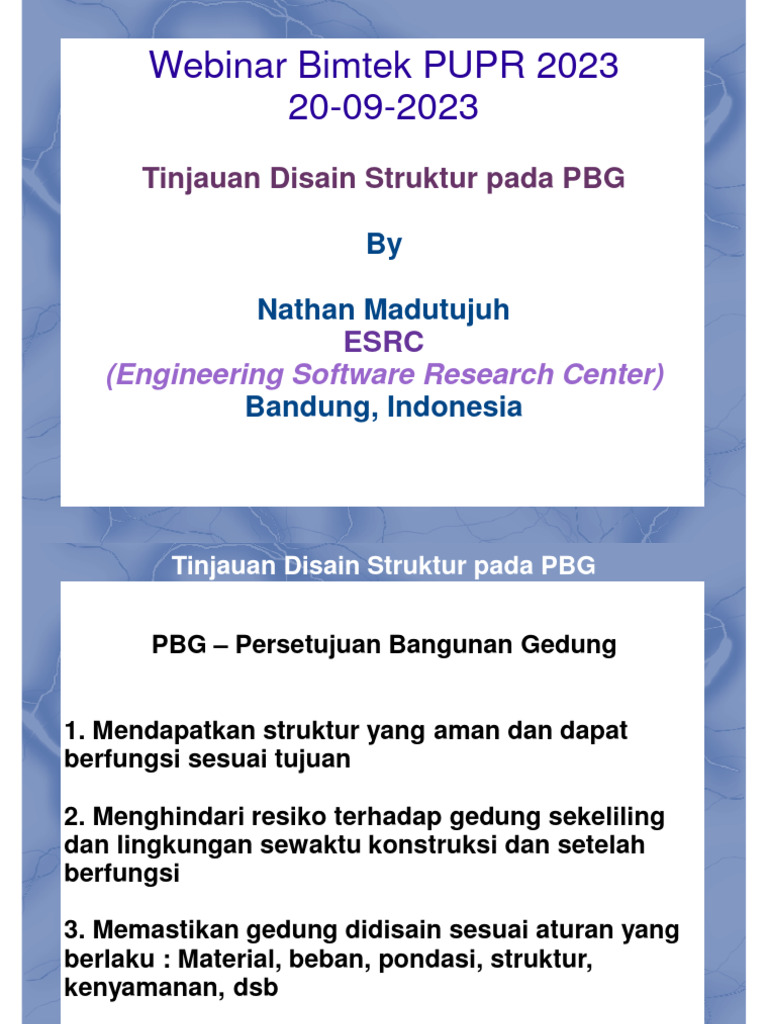 Tinjauan Disain Struktur Pada PBG | PDF